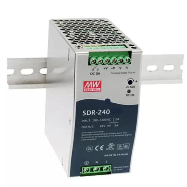 MEAN WELL SDR-240-24 High Performance 24V DIN Rail Power Supply. 240-Watts. 10A. | Power ...